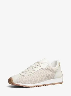 Michael Kors Rhodes Signature Logo Trainers - Natural