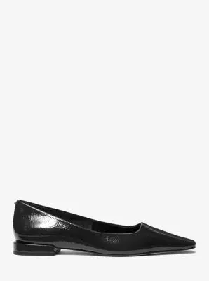 Michael Kors Darrah Crackled Patent Leather Ballet Flat