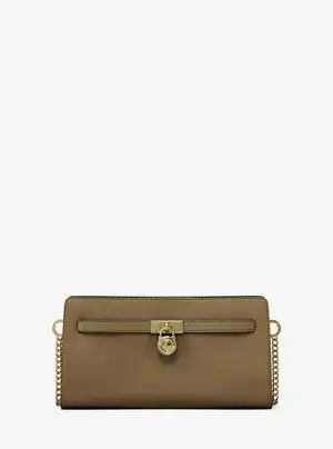 Leather crossbody bags with chain detail