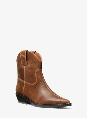 Michael Kors Noemie Distressed Leather Boots - Brown