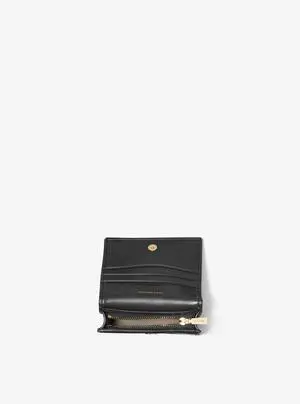 Michael Kors Hamilton Moderne Small Leather Wallet In By - Black