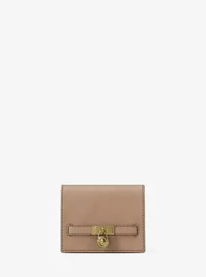 Michael Kors Hamilton Moderne Small Leather Wallet In By - Natural