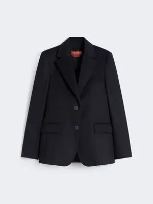 Max Mara Single-breasted Wool Broadcloth Blazer - Navy
