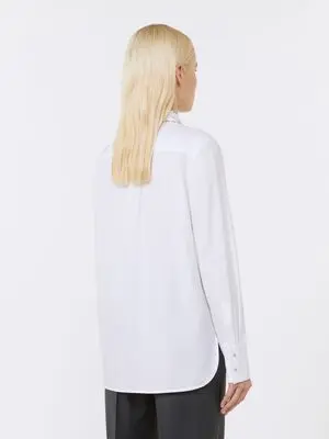 Max Mara Crystal-adorned Poplin Shirt - Optical White