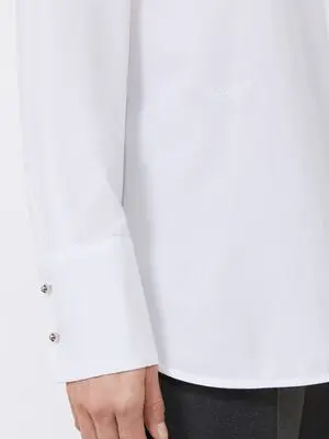 Max Mara Crystal-adorned Poplin Shirt - Optical White