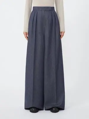 Max Mara Wool Wide-leg Trousers - Ultramarine
