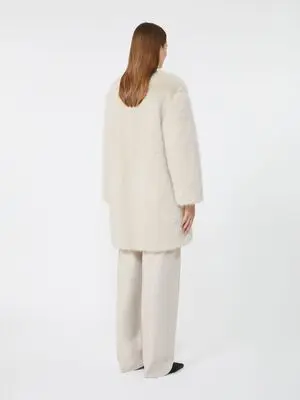 Max Mara Faux Fur Effect Fabric Coat
