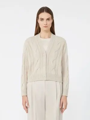 Max Mara Cable-knit Wool And Cashmere Cardigan