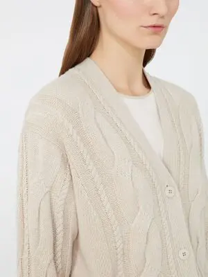 Max Mara Cable-knit Wool And Cashmere Cardigan