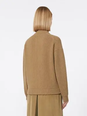 Max Mara Rib-knit Wool And Cashmere Bomber Jacket