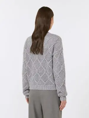 Max Mara Sweater In Wool And Cashmere With Sequins - Light Grey