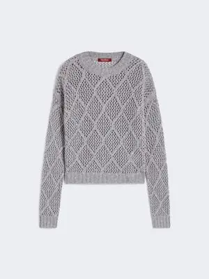 Max Mara Sweater In Wool And Cashmere With Sequins - Light Grey