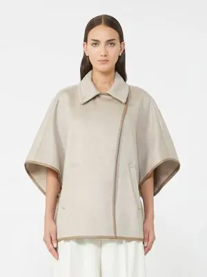 Max Mara Cashmere Zibeline Cape - Beige