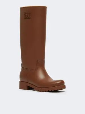 Max Mara Knee-high Rubber Boots - Amber Brown