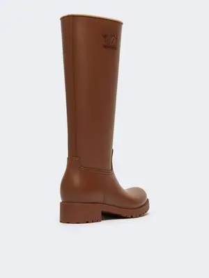 Max Mara Knee-high Rubber Boots - Amber Brown