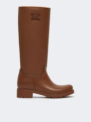 Max Mara Knee-high Rubber Boots - Amber Brown