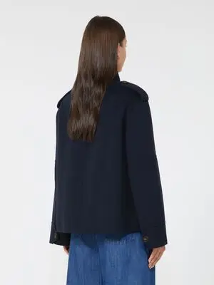 Max Mara Wool Drap Jacket - Navy
