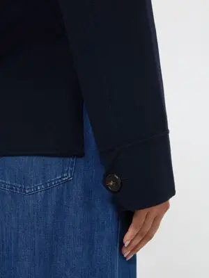 Max Mara Wool Drap Jacket - Navy