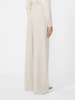 Max Mara Wool Twill Drawstring Trousers - Beige