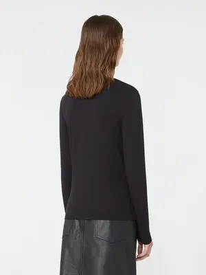 Max Mara Stretch-viscose Jersey Basic T-shirt - Black