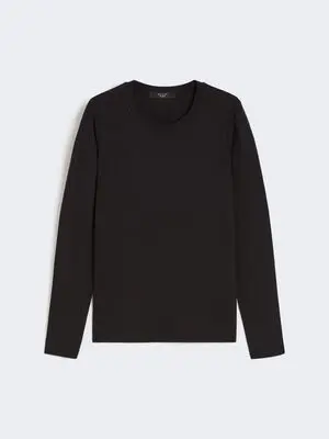 Max Mara Stretch-viscose Jersey Basic T-shirt - Black