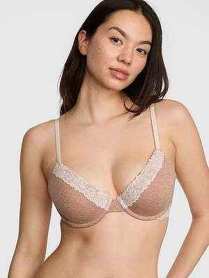 Pink Wear Everywhere Lightly Lined Demi Bra - Beige