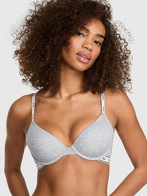 Pink Wear Everywhere Lightly Lined Demi Bra - Grey