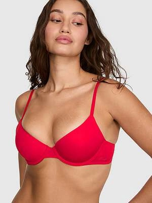 Pink Wear Everywhere Lightly Lined Demi Bra - Red