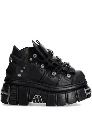 NEW ROCK Lace-up Platform Sneakers - Black