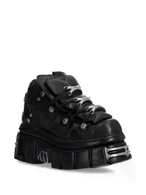 NEW ROCK Lace-up Platform Sneakers - Black