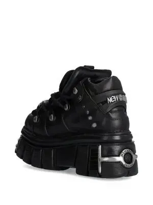 NEW ROCK Lace-up Platform Sneakers - Black