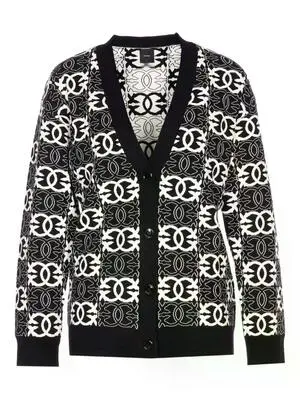 Pinko Geometric Pattern Cardigan - Black