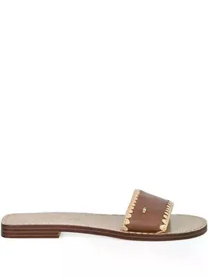 Michael Kors Leather Braided Flat Sandals