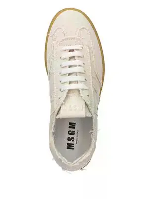 MSGM Frayed-detail Sneakers