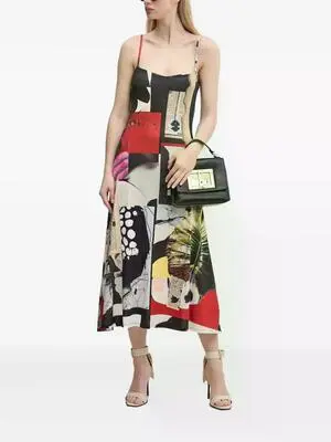 Desigual Patchwork-print Slip Midi Dress
