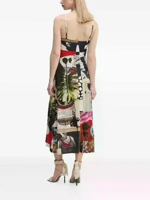 Desigual Patchwork-print Slip Midi Dress