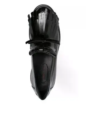Simone Rocha Low Tracker Fringe Leather Loafers