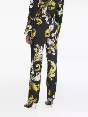 Versace Baroque-print Belted Trousers