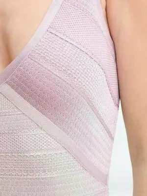 Herve Leger Bandage-effect V-neck Midi Dress