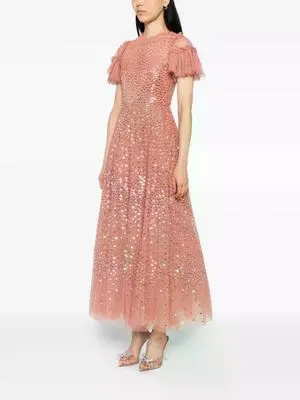 NEEDLE & THREAD Sequin-embellished Midi Dress