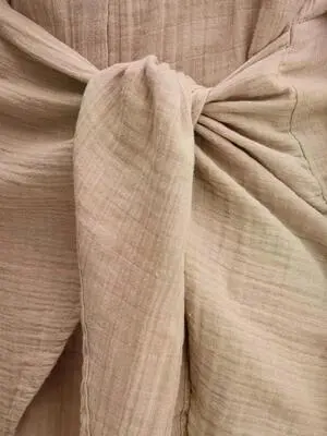 Melissa Odabash Tie-detail Shirt Midi Dress - Neutrals