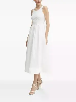 Bardot Embroidered Bodice Midi Dress