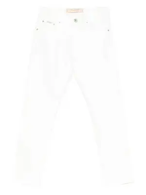 YES LONDON Button-fly Straight Leg Jeans - White