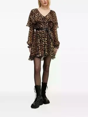 ANIYE BY Leopard-print Ruffled A-line Dress