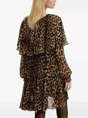 ANIYE BY Leopard-print Ruffled A-line Dress