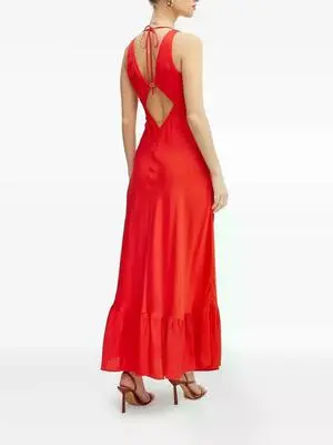 TWINSET Plunge-neck Frill-hem Maxi Dress