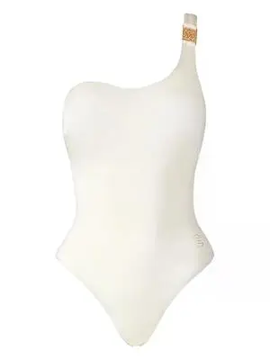 SOFIA ERHAN Embellished One-shoulder Swimsuit - White