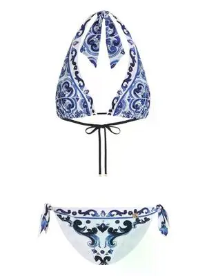 Dolce & Gabbana Majolica-print Bikini - Blue