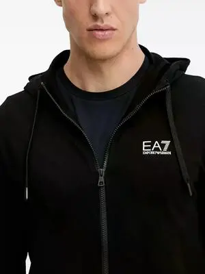 EA7 Logo-detail Zip-up Hoodie