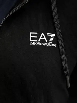 EA7 Logo-detail Zip-up Hoodie